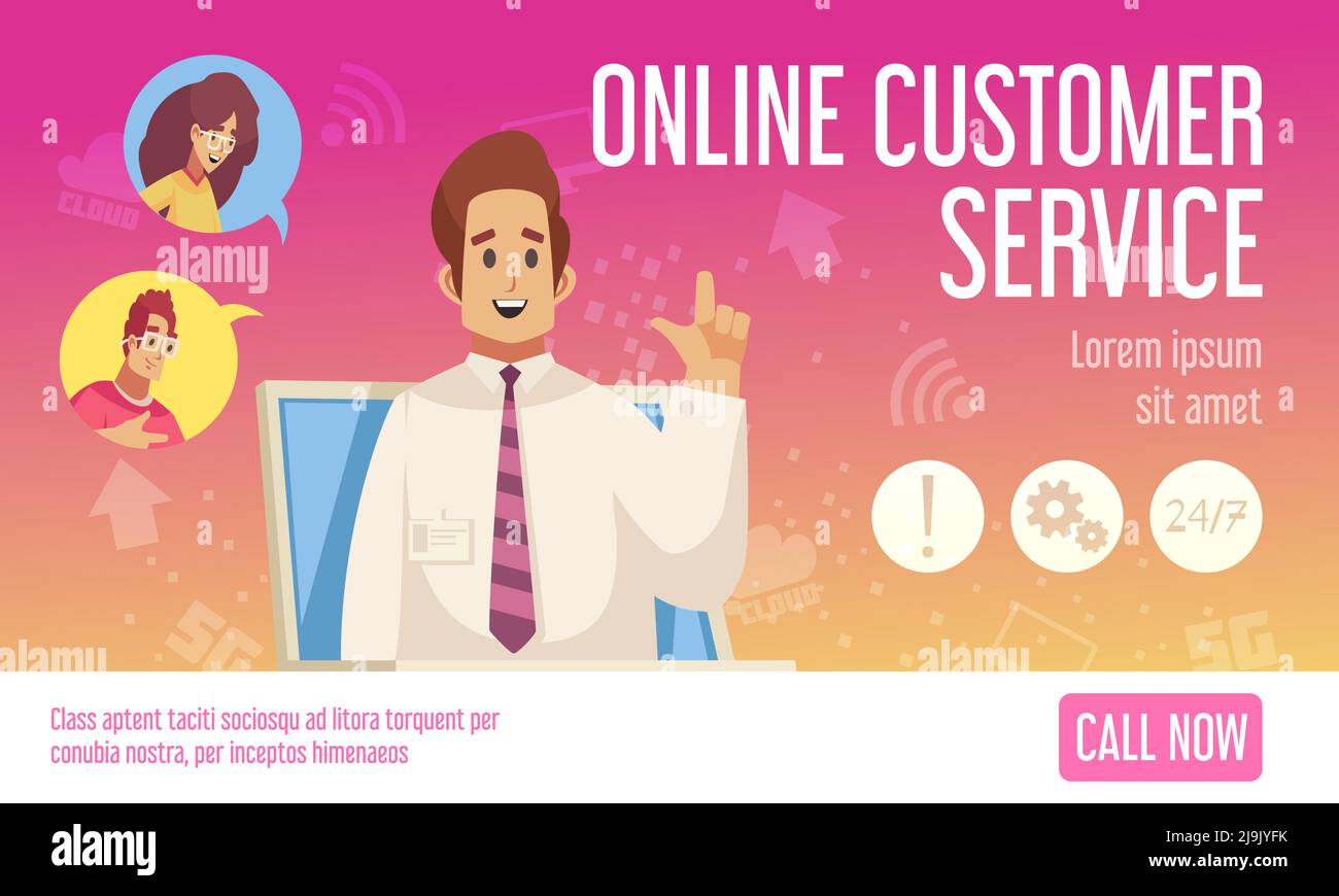 Support Call Center Web Banner Stock Vector Image & Art - Alamy