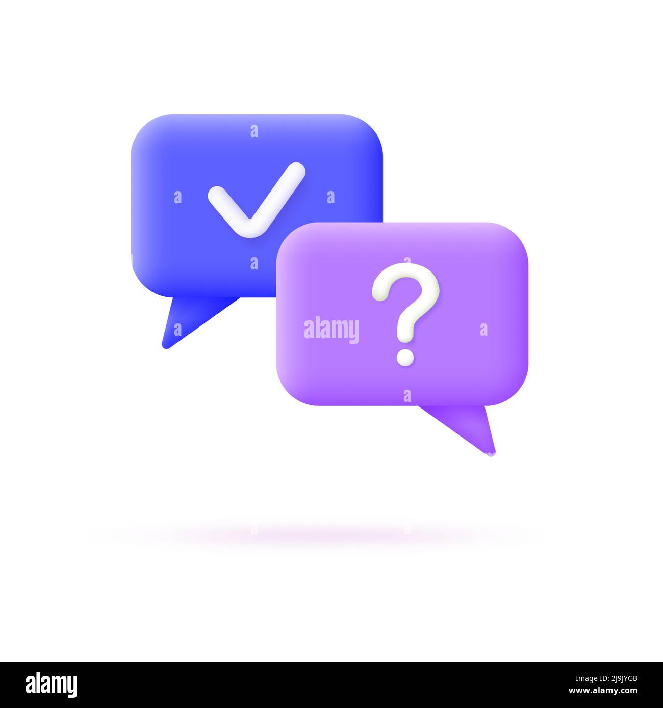 Check mark and question icon. 3d vector illustration Stock Vector Image ...
