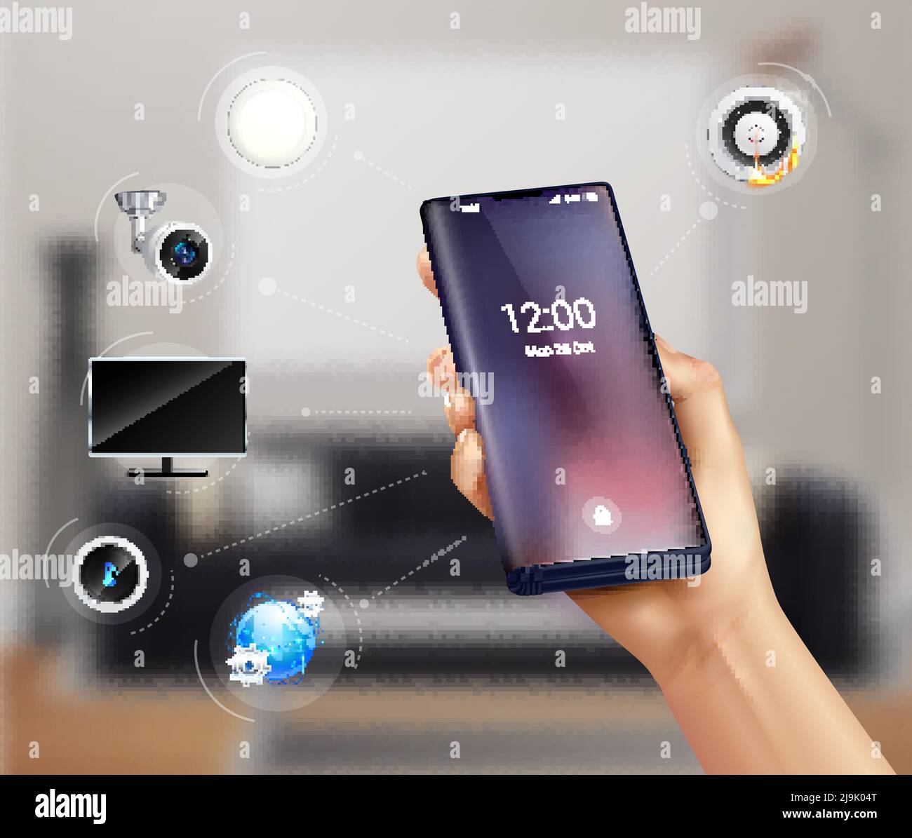 Controlling smart home security camera fire alarm doorbell with ...