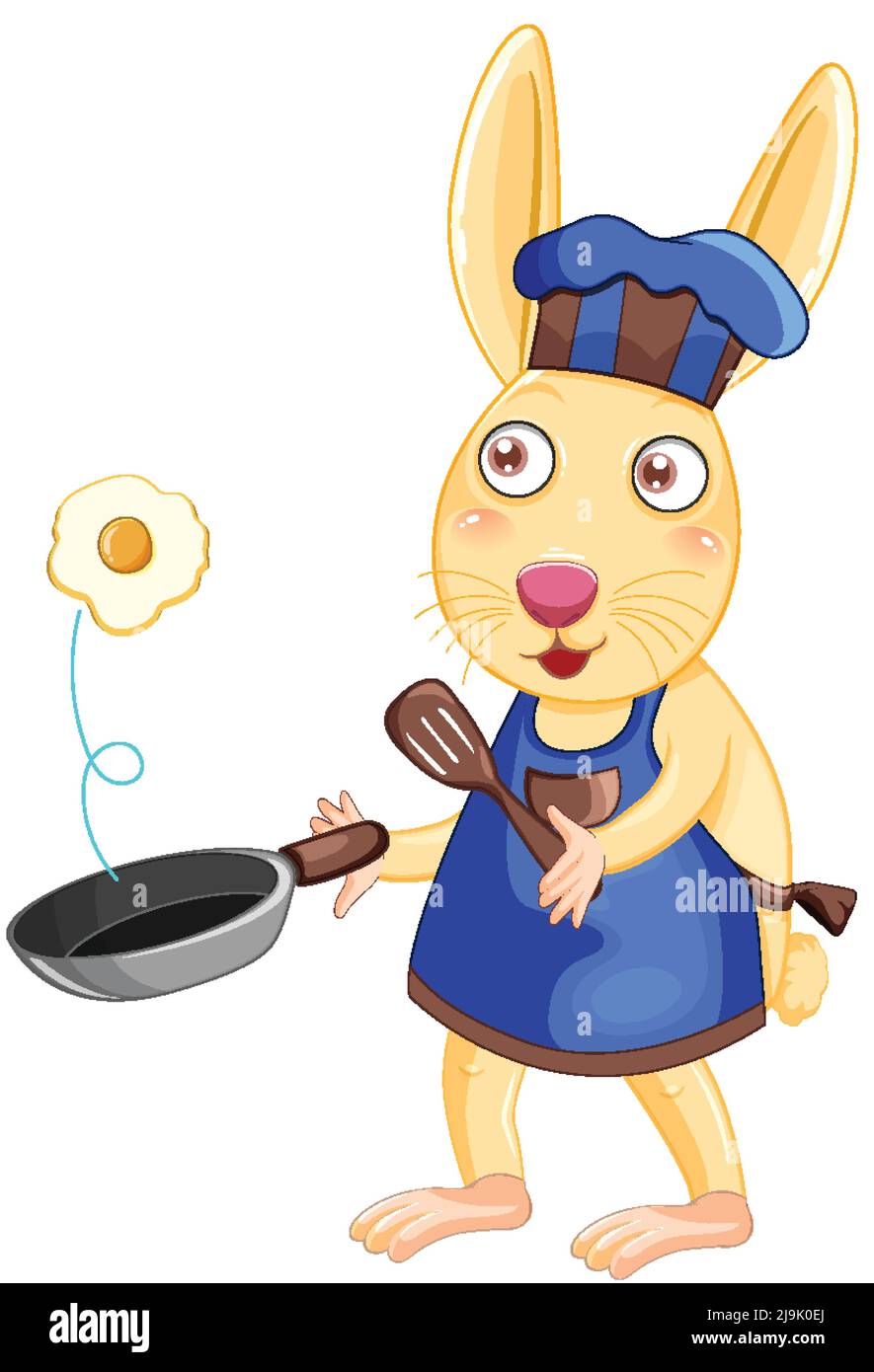 Rabbit cartoon character cooking breakfast illustration Stock Vector ...
