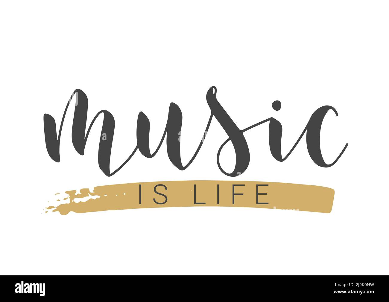 Handwritten Lettering of Music Is Life. Template for Banner, Card ...