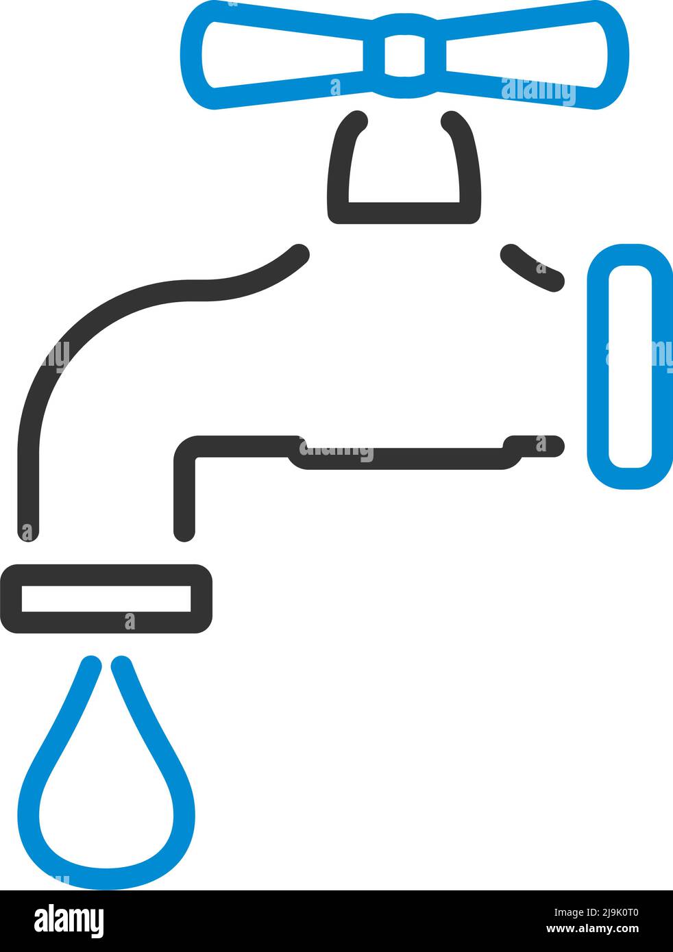 Icon Of Pipe With Valve. Editable Bold Outline With Color Fill Design. Vector Illustration Stock ...