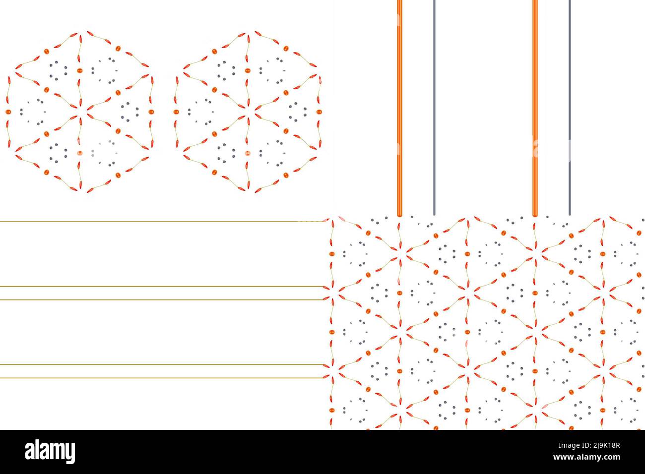 Delicate surface design of a repeat edge seamless pattern in orange and ...