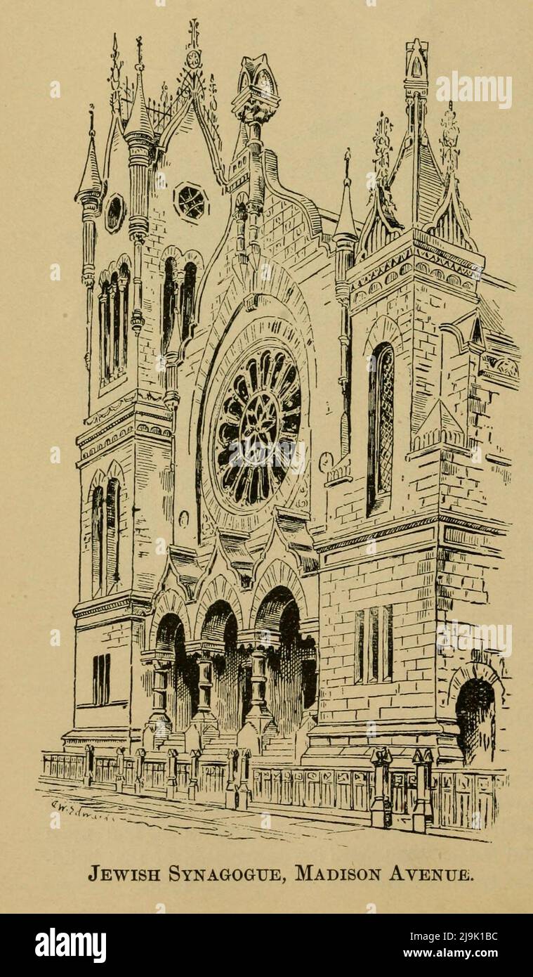 Jewish Synagogue on Madison Avenue 1889 From the guidebook ...