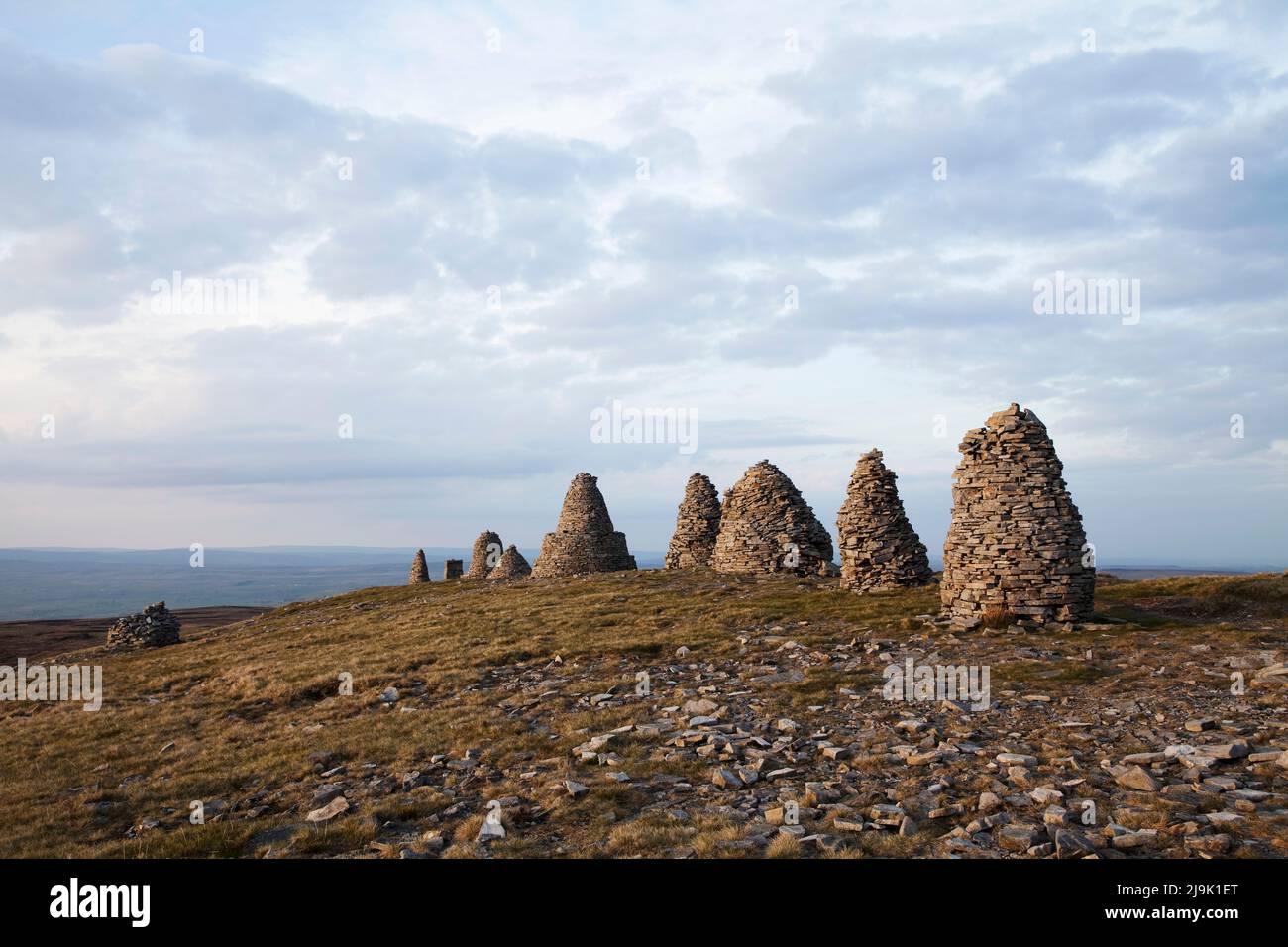 Nine Standards Rigg on Hartley Fell, Cumbria, UK Stock Photo - Alamy