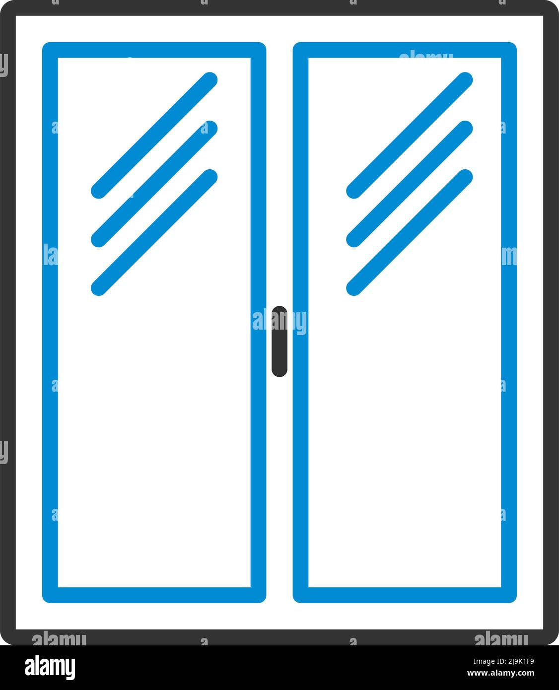 Icon Of Closed Window Frame. Editable Bold Outline With Color Fill ...