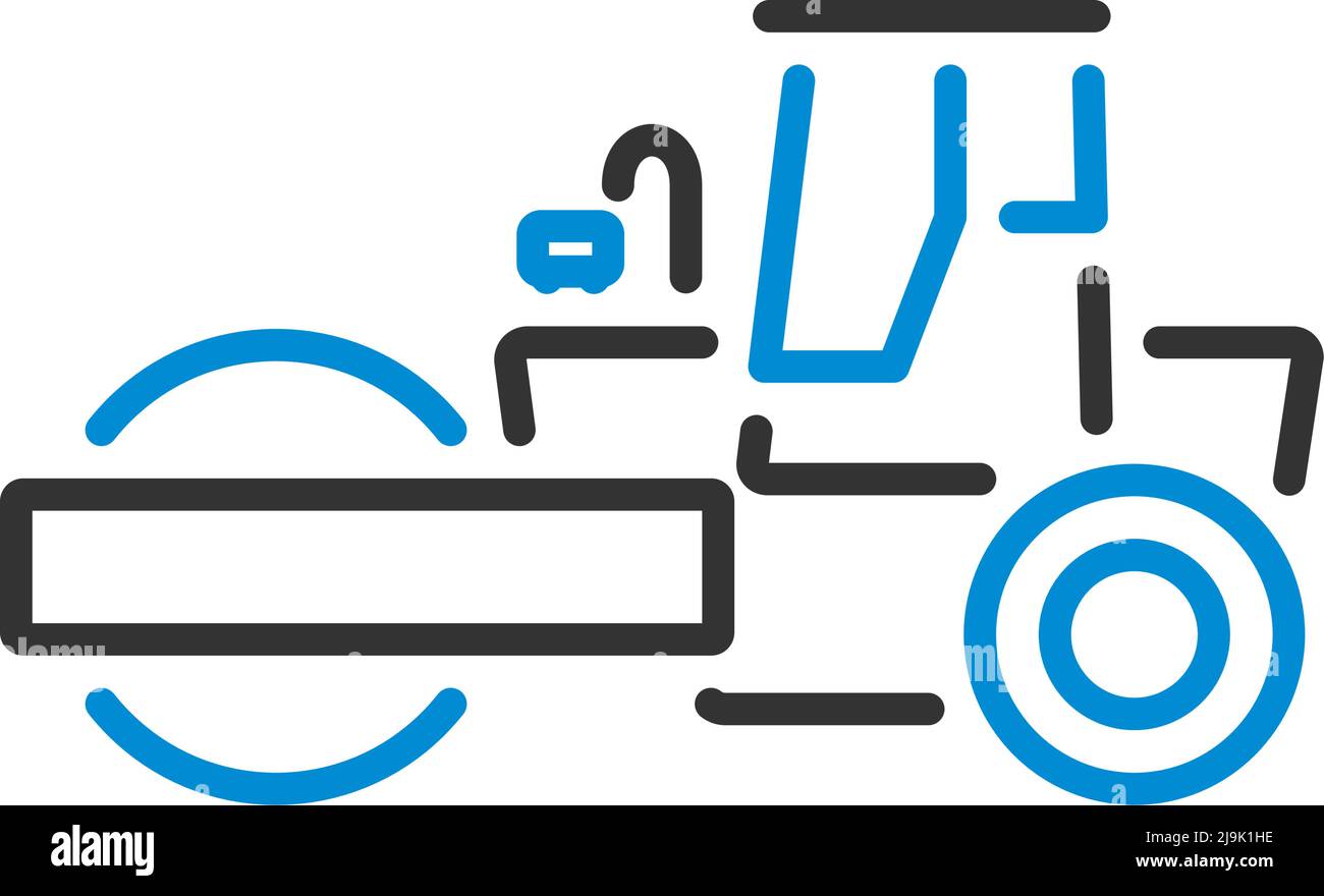 Icon Of Road Roller. Editable Bold Outline With Color Fill Design ...