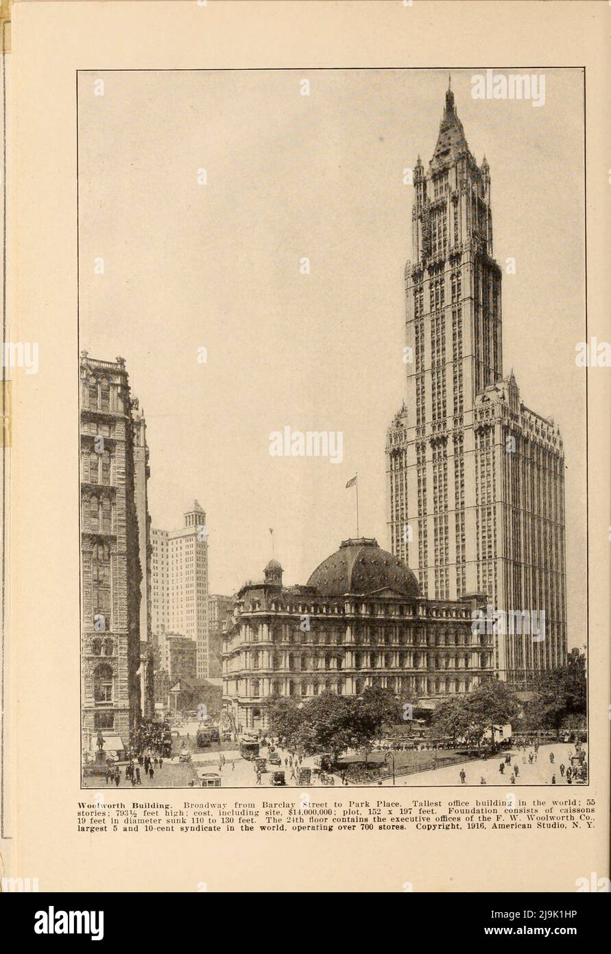 Woolworth Building on Broadway 1916 from the book ' New York ...