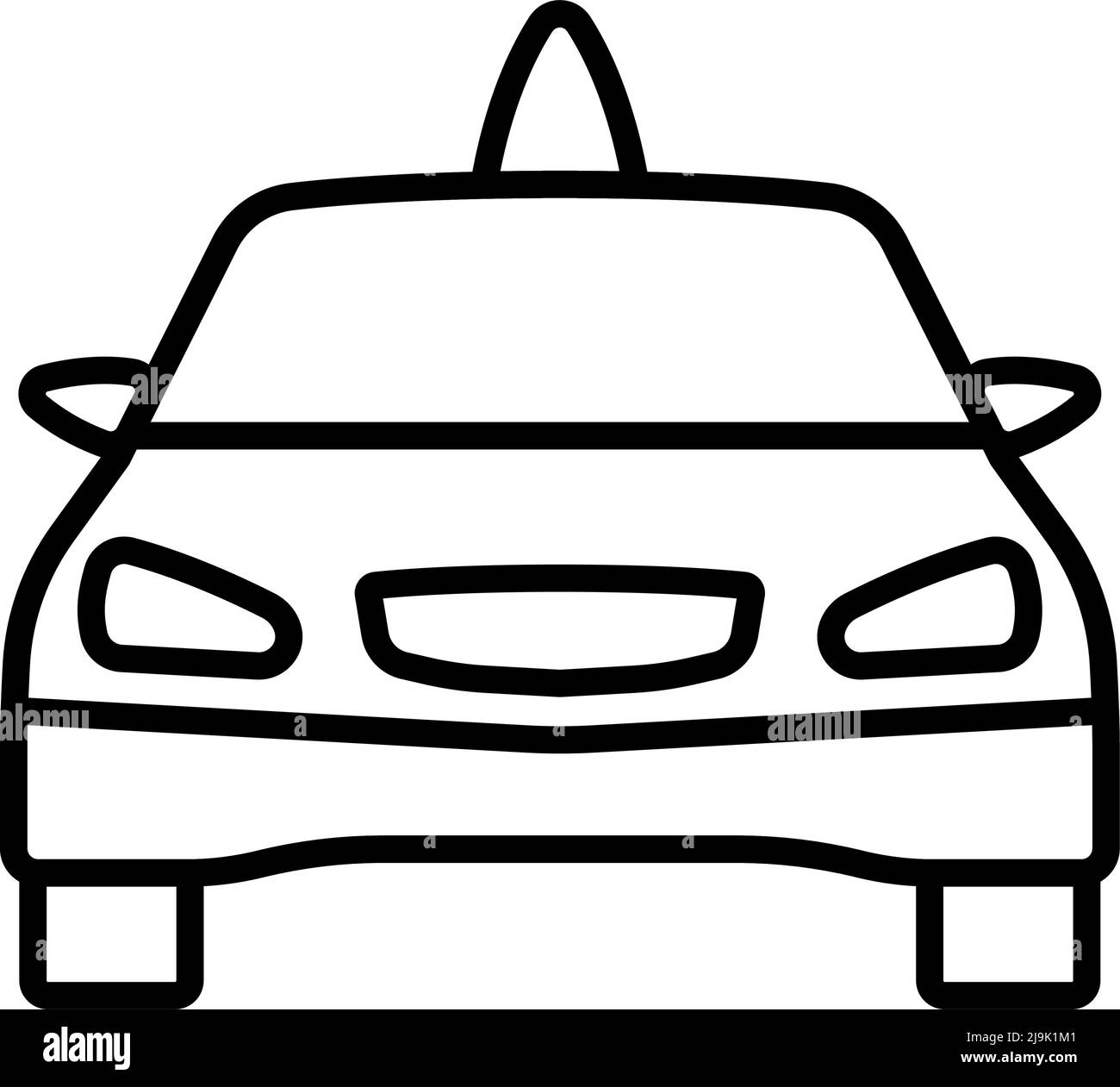 Taxi Icon. Bold outline design with editable stroke width. Vector ...