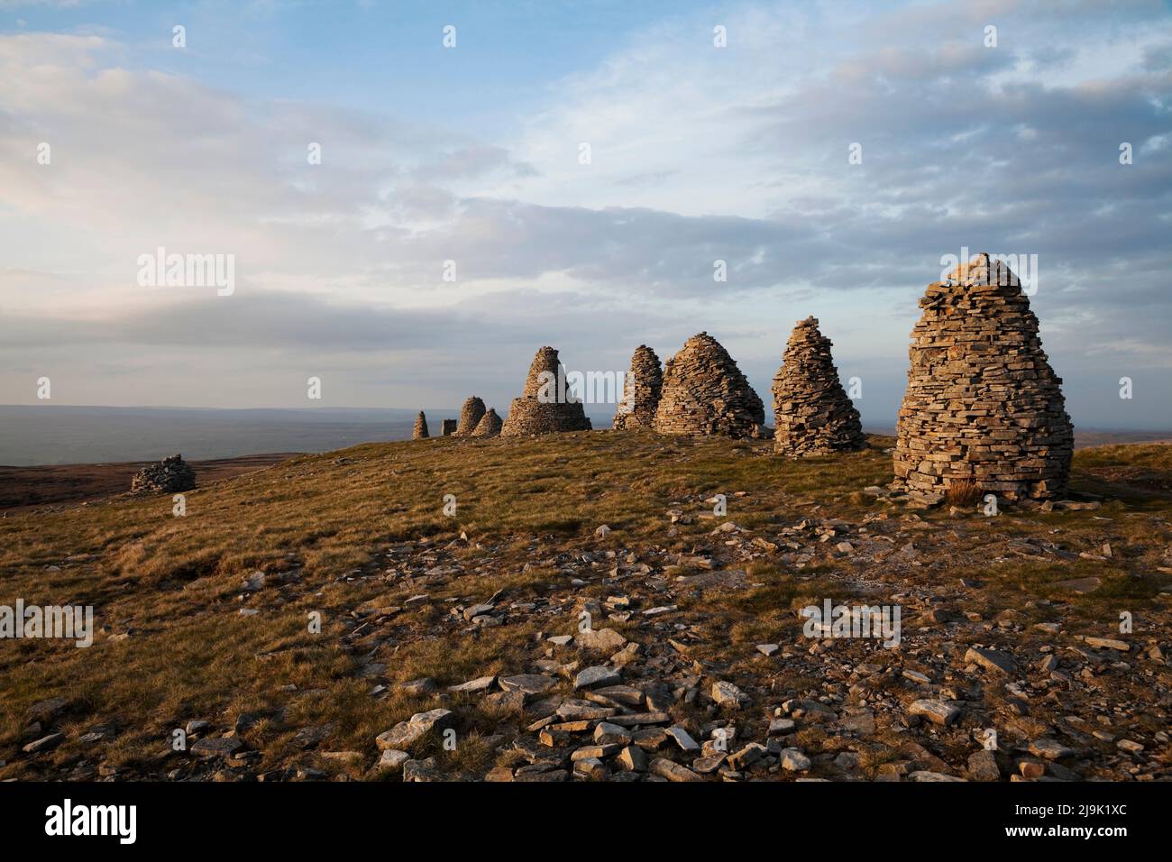 Nine Standards Rigg on Hartley Fell, Cumbria, UK Stock Photo - Alamy