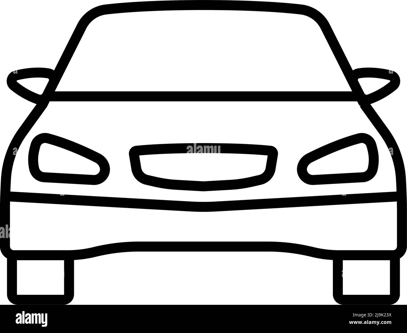 Sedan Car Icon. Bold outline design with editable stroke width. Vector ...