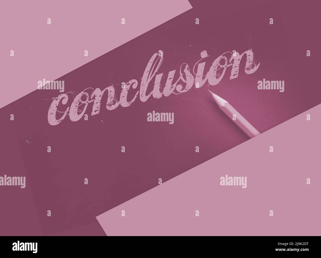 Conclusion word lettering style in yellow on black and pencil besides ...