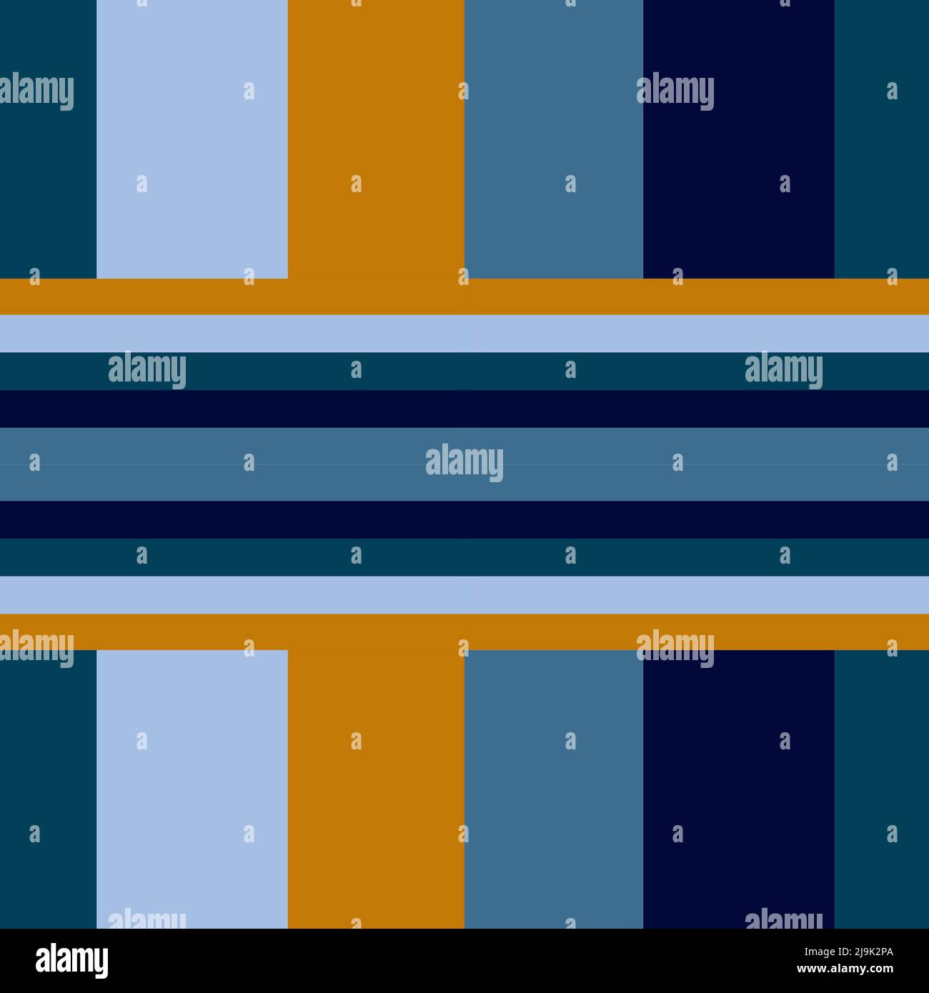 Striped blocks of color in tones of blue highlighted with orange. A fun ...