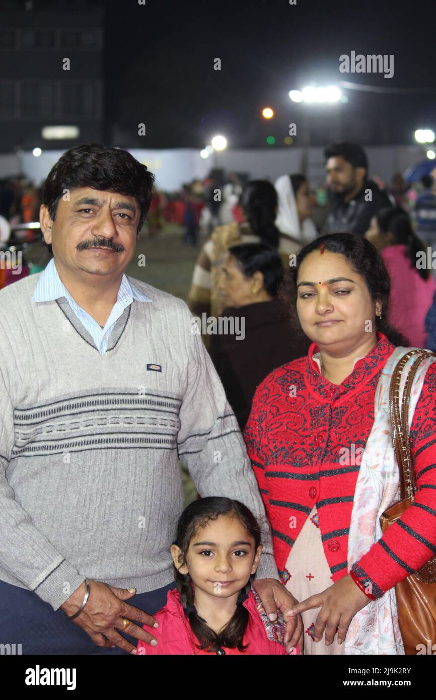 Indian small family Stock Photo - Alamy