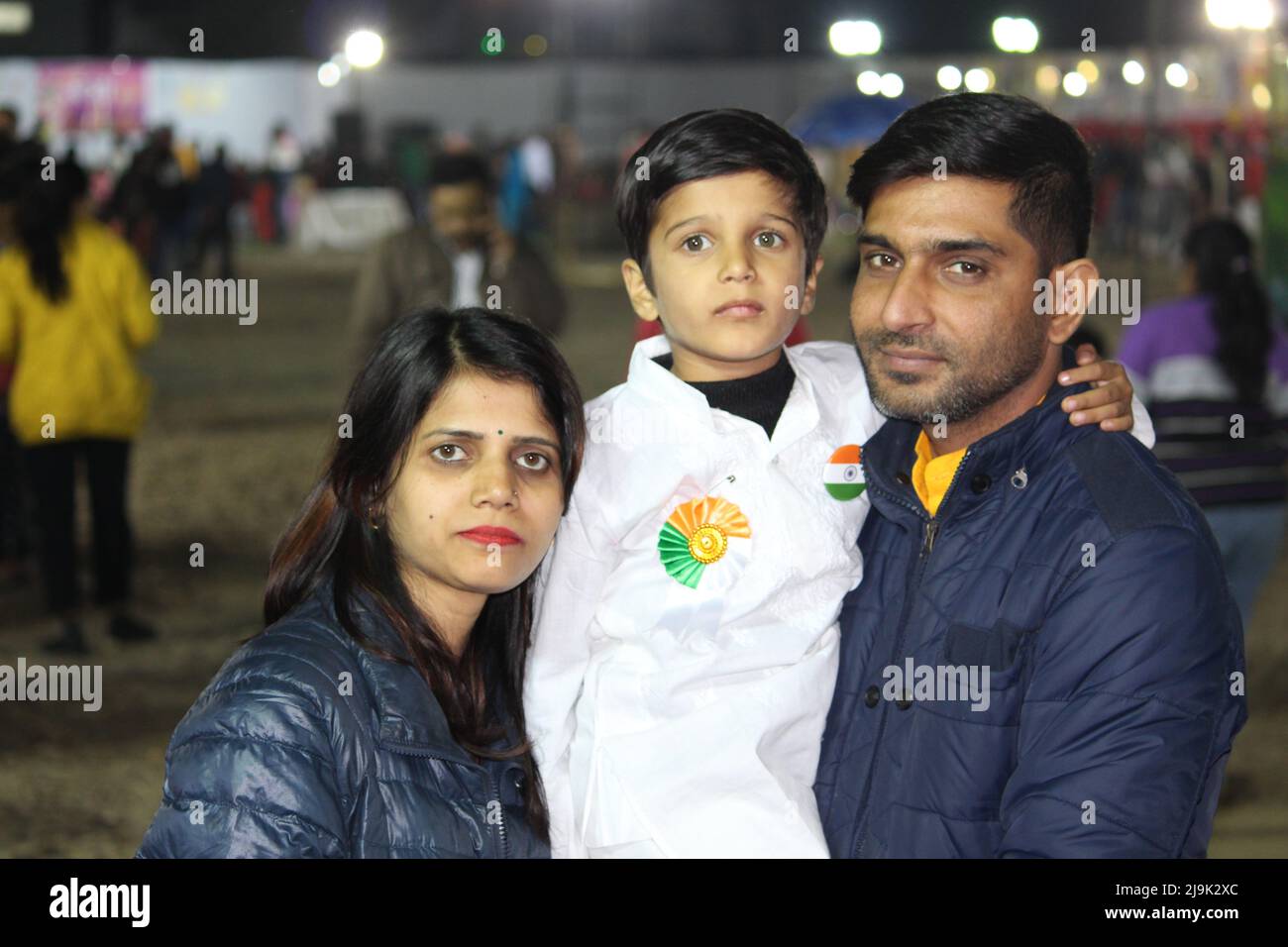 Indian small family Stock Photo - Alamy