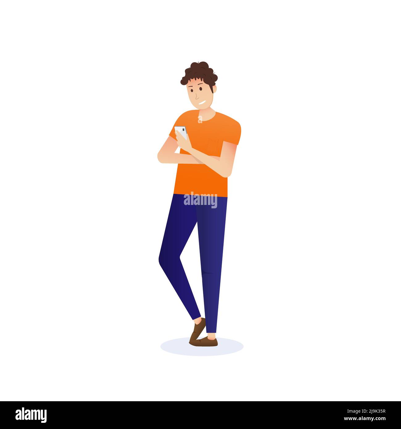 Man holding smartphone and chatting messages. Communication in the ...