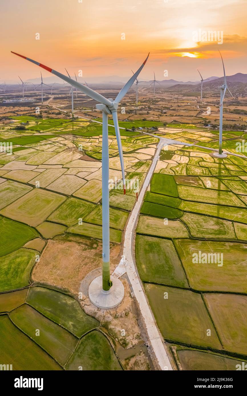 Landscape with Turbine Green Energy Electricity, Windmill for electric ...