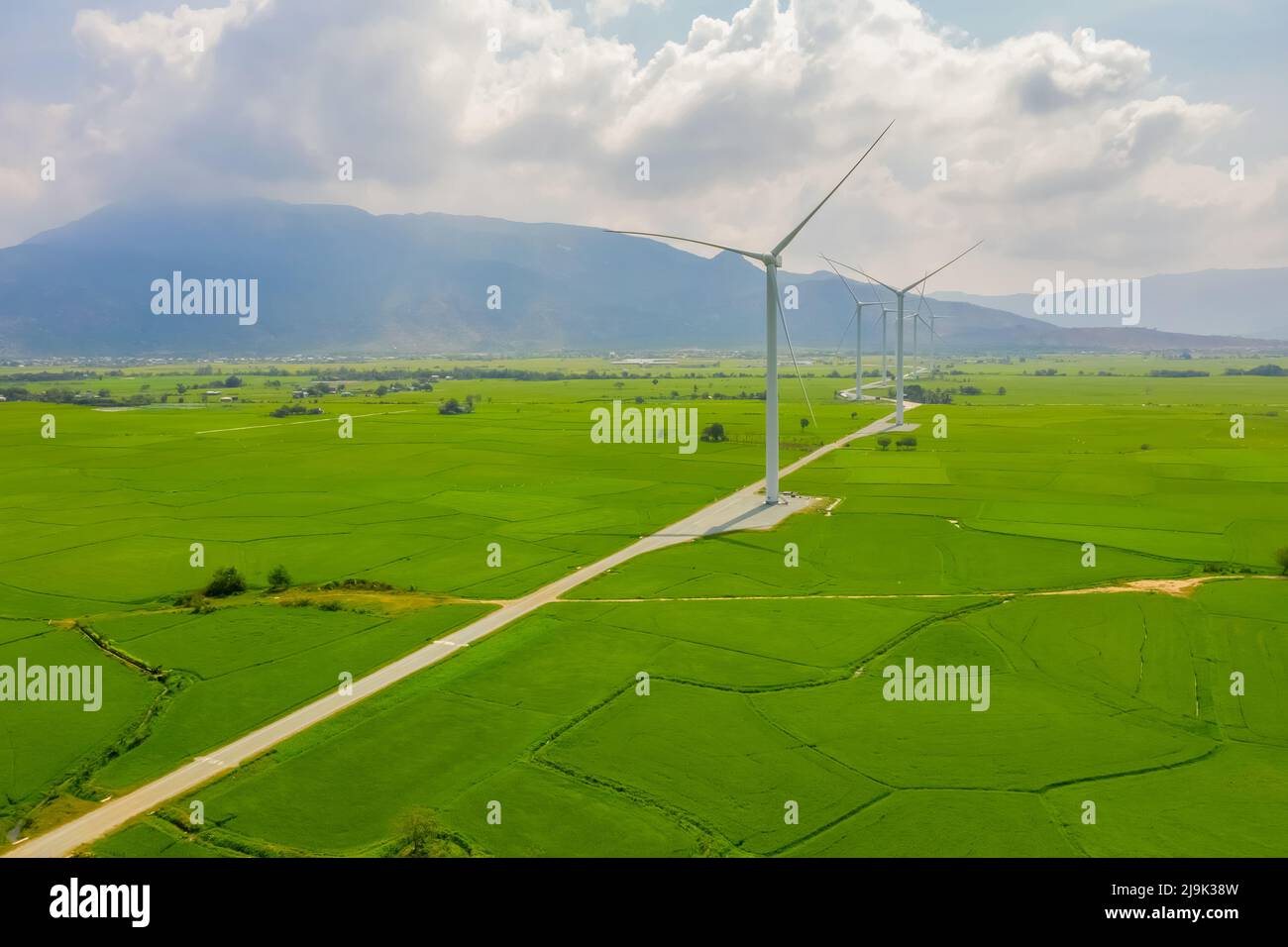 Landscape with Turbine Green Energy Electricity, Windmill for electric ...