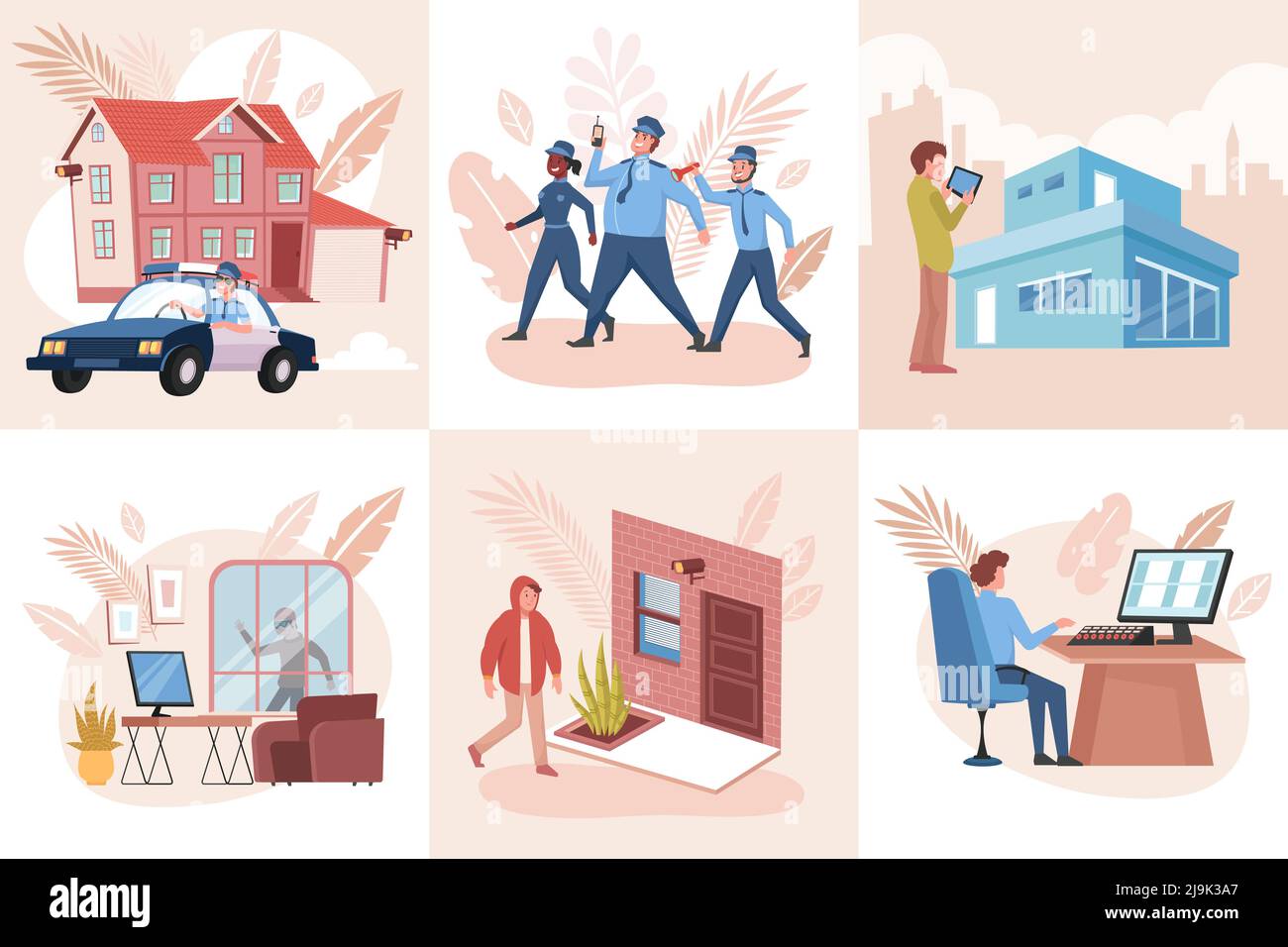 House security design concept with set of square compositions with ...