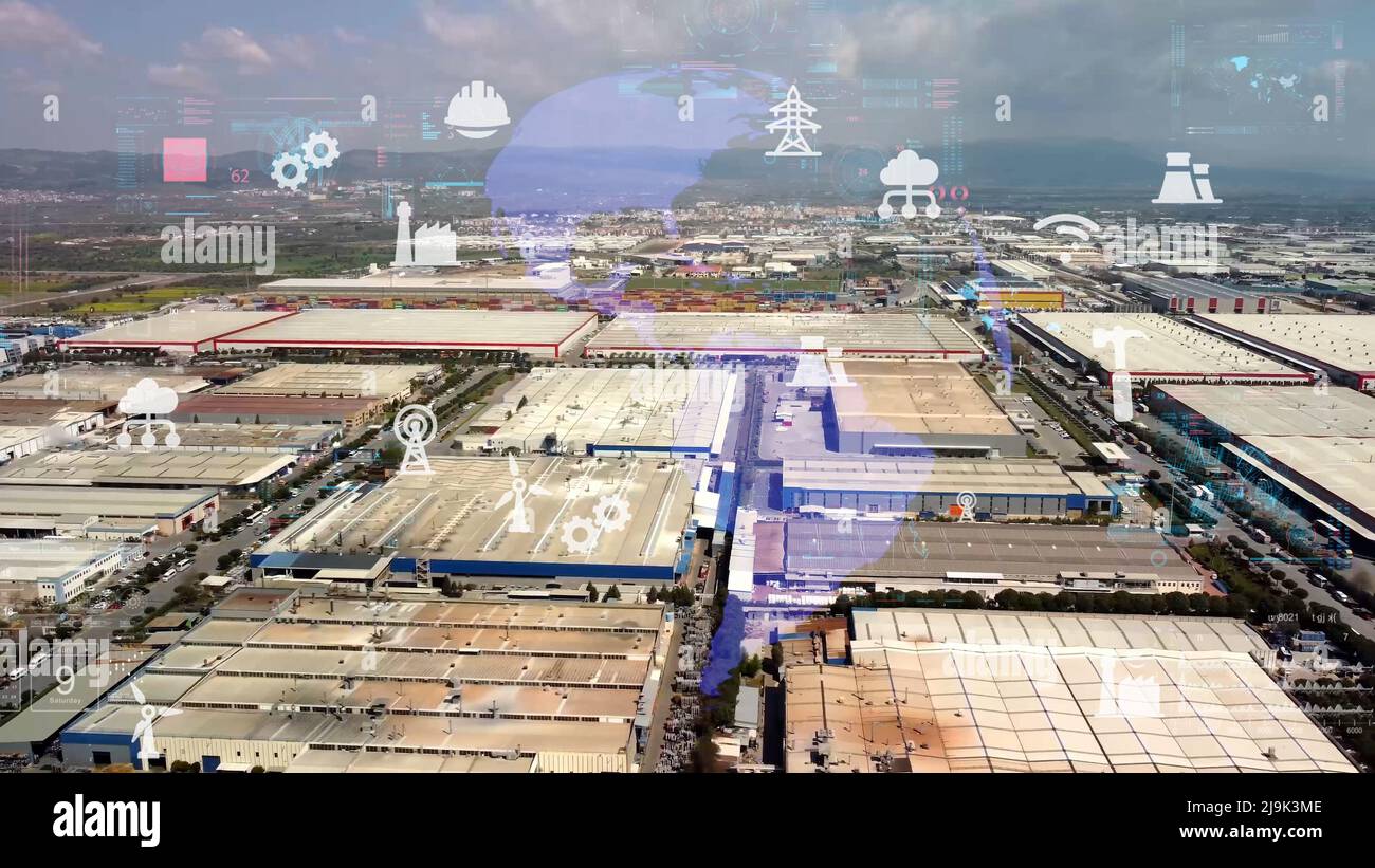 Smart factory concept. Communication network. INDUSTRY4.0 Stock Photo ...