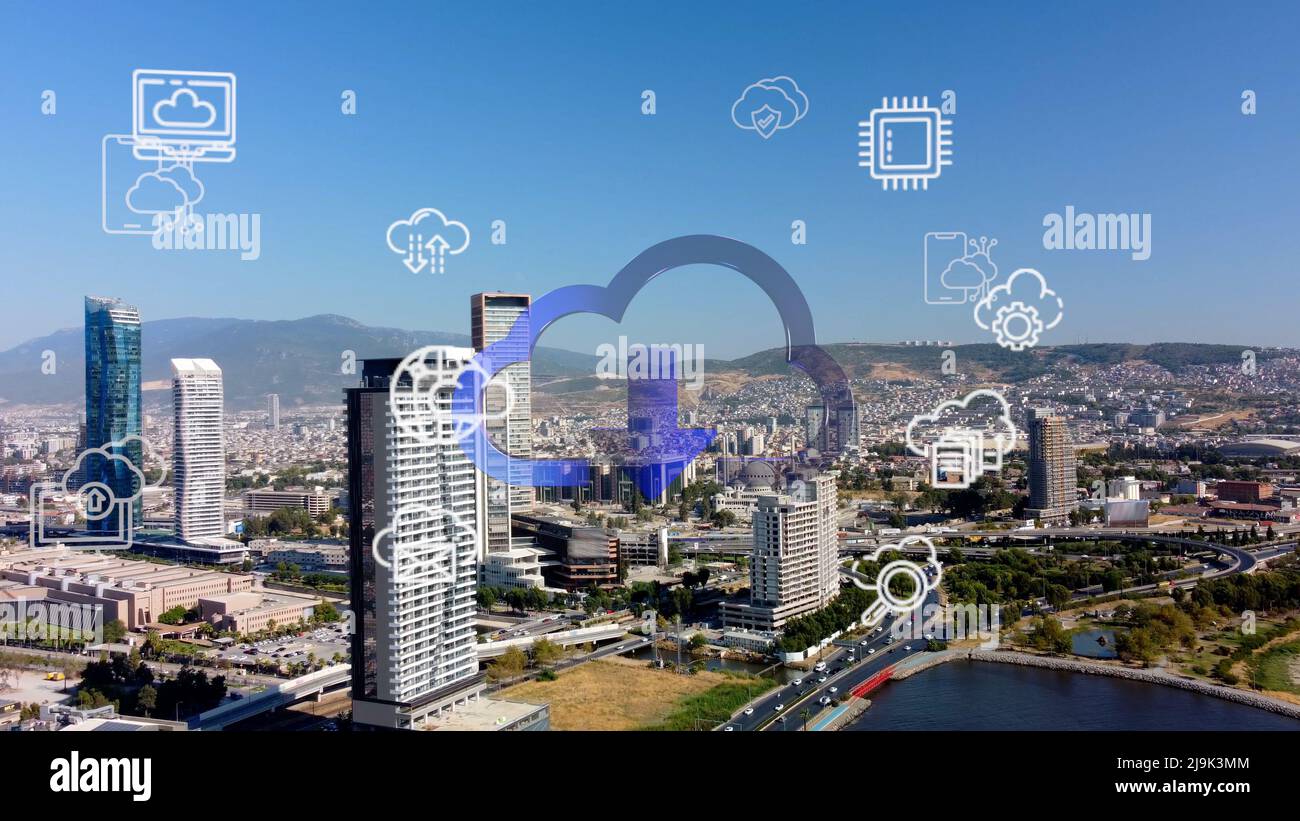 Cloud Computing diagram Network Data Storage Technology Service Stock ...