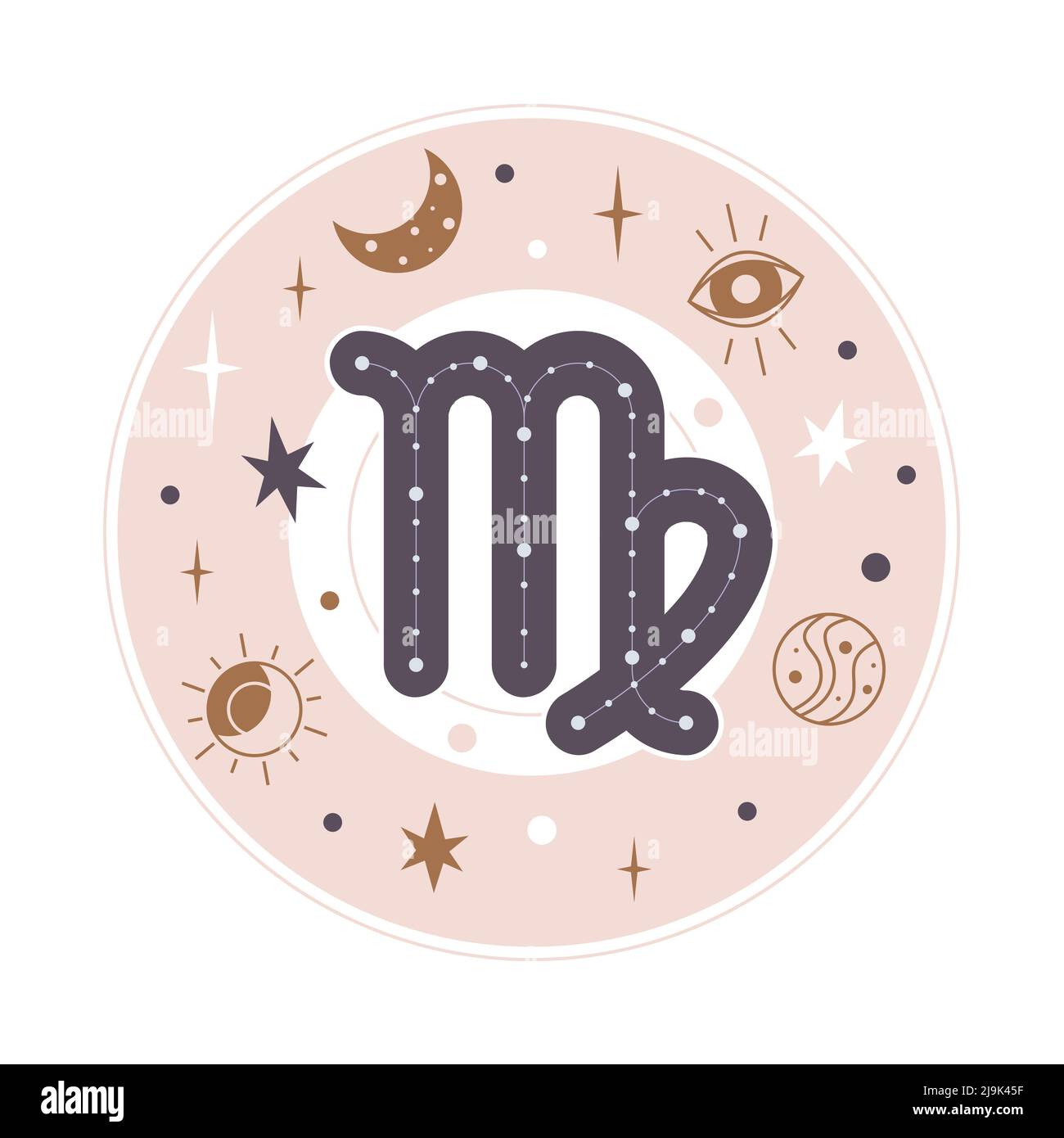Virgo Horoscope sign vector - Zodiac astrology element. Esoteric symbol ...