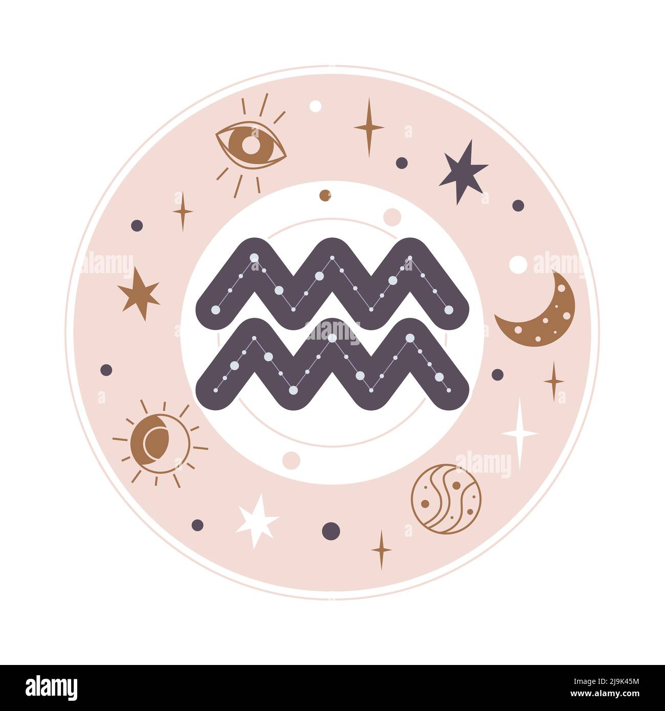 AquariusHoroscope sign vector - Zodiac astrology element. Esoteric ...