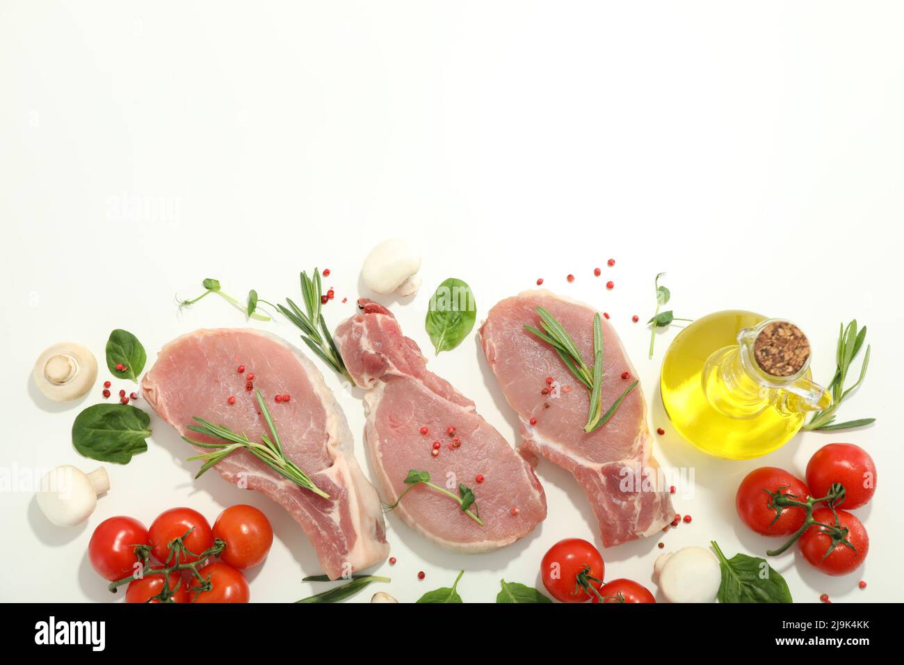 Concept of cooking on white background, cooking meat Stock Photo - Alamy