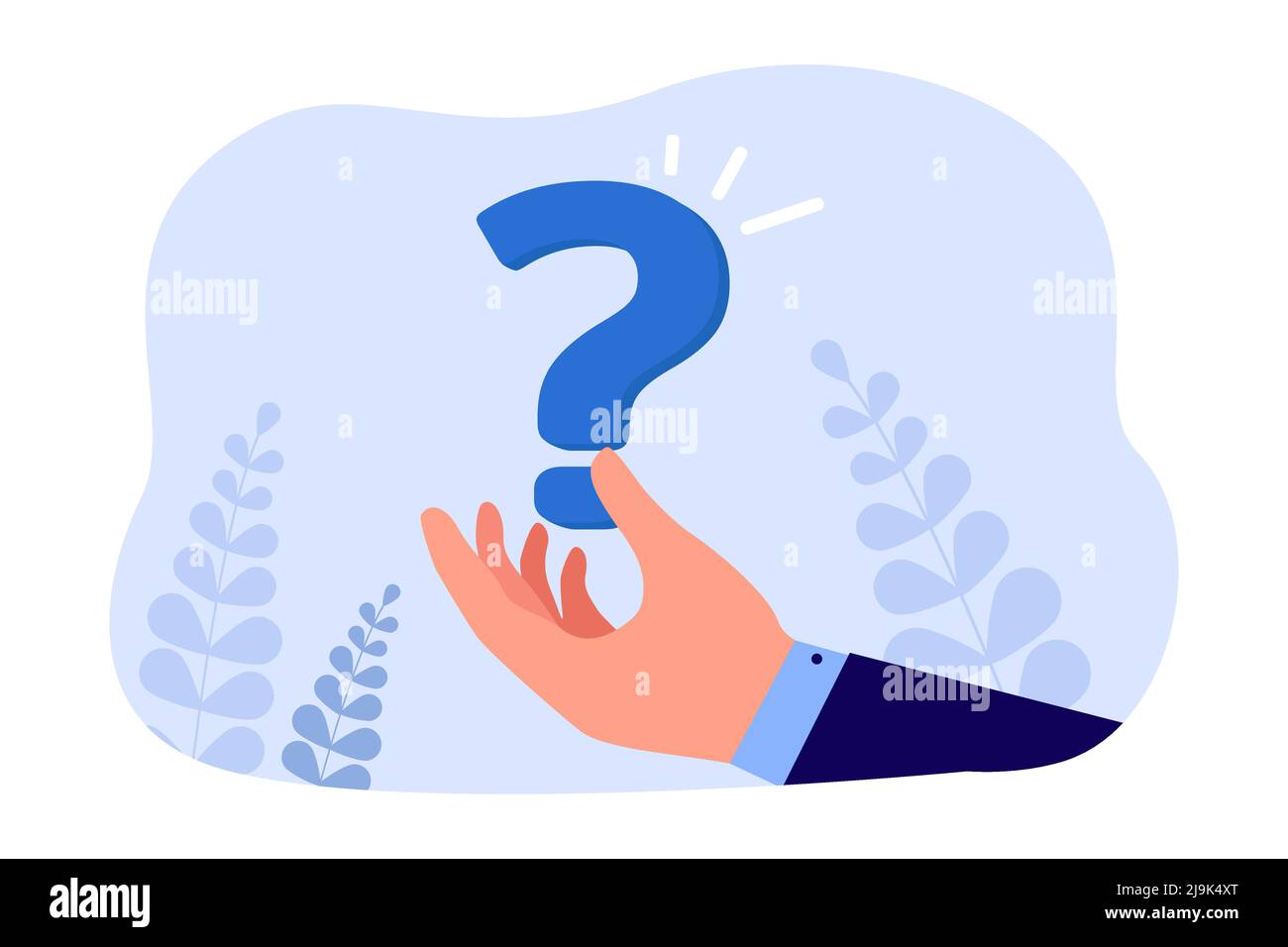 Businessmans hand holding question mark. Person asking for answer, help ...