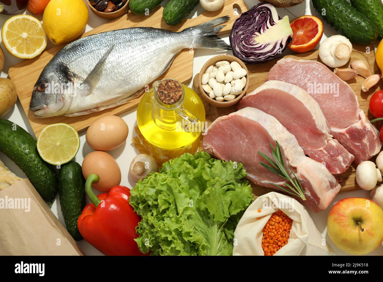 Concept of food and drinks, grocery, close up Stock Photo - Alamy