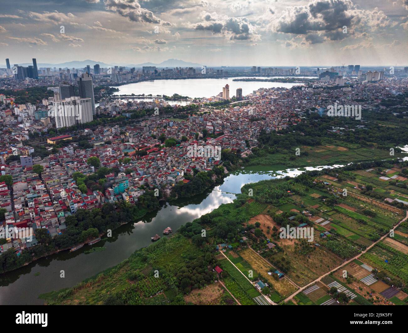 Aerial view of Hanoi city in sunset Stock Photo - Alamy