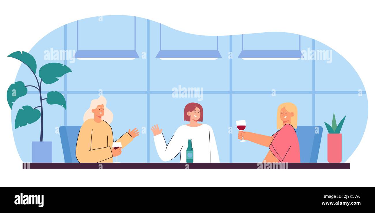 Woman out drinking bar Stock Vector Images - Alamy