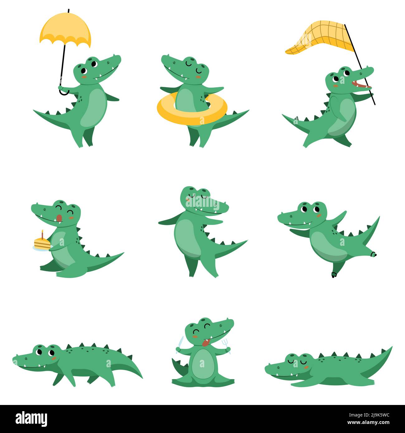Cute Baby Alligator Cartoon