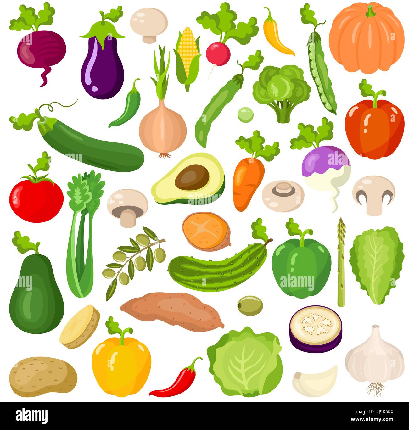 Set of different fresh vegetables Stock Photo - Alamy