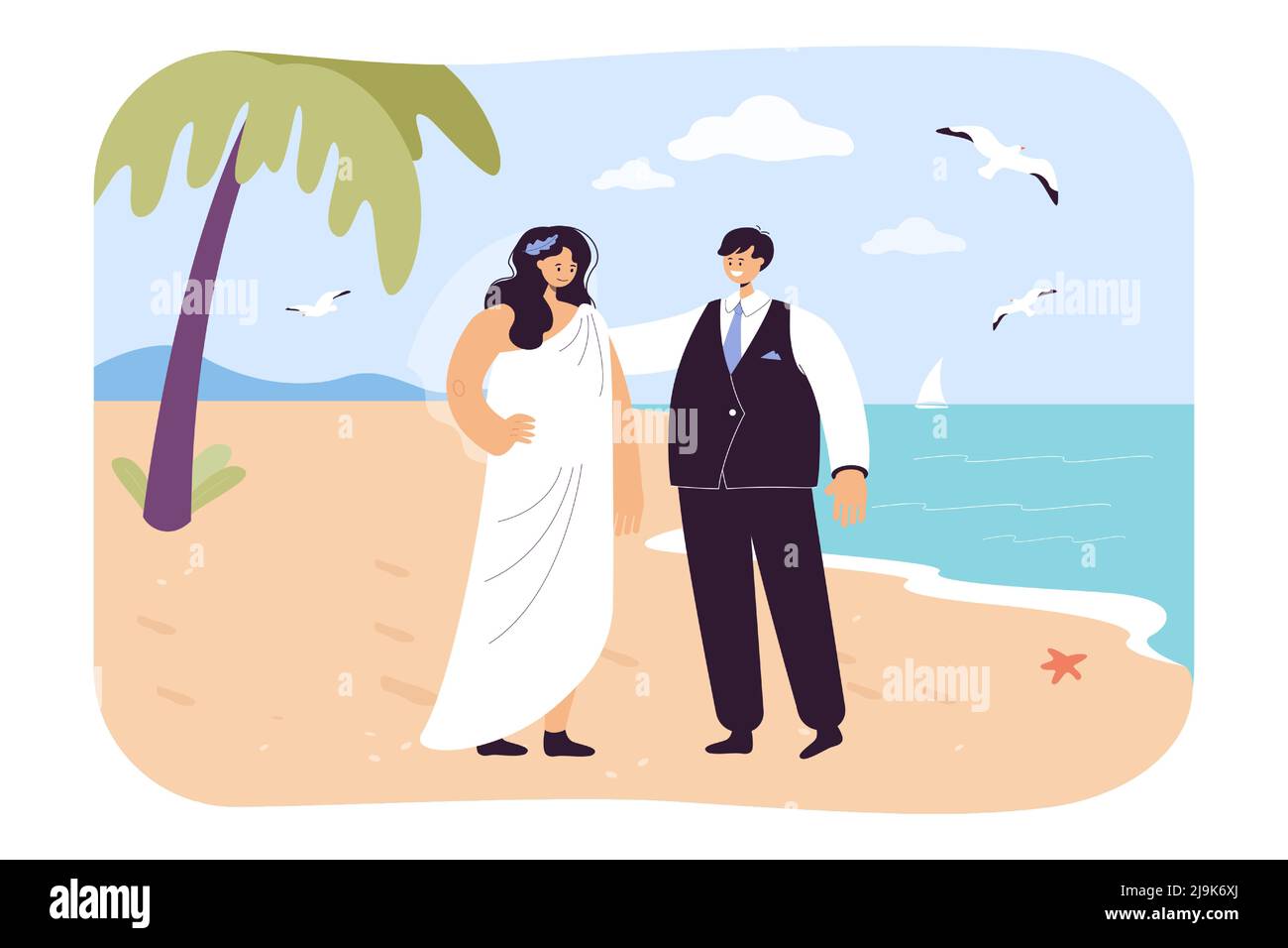 Newlyweds romantic wedding on Cut Out Stock Images & Pictures - Alamy