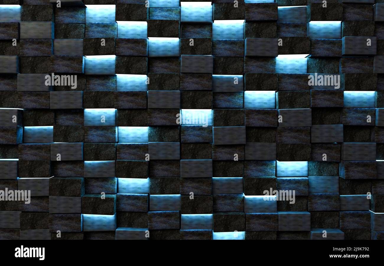 Concrete blocks texture background wall.3d illustration.Abstract cement ...