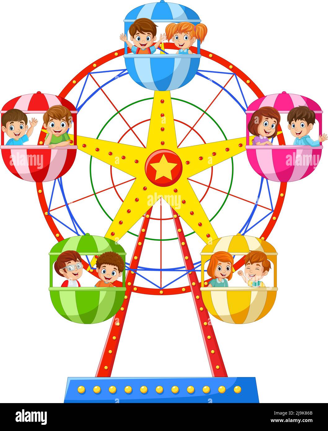 Cartoon little children in the ferris wheel Stock Vector Image & Art ...