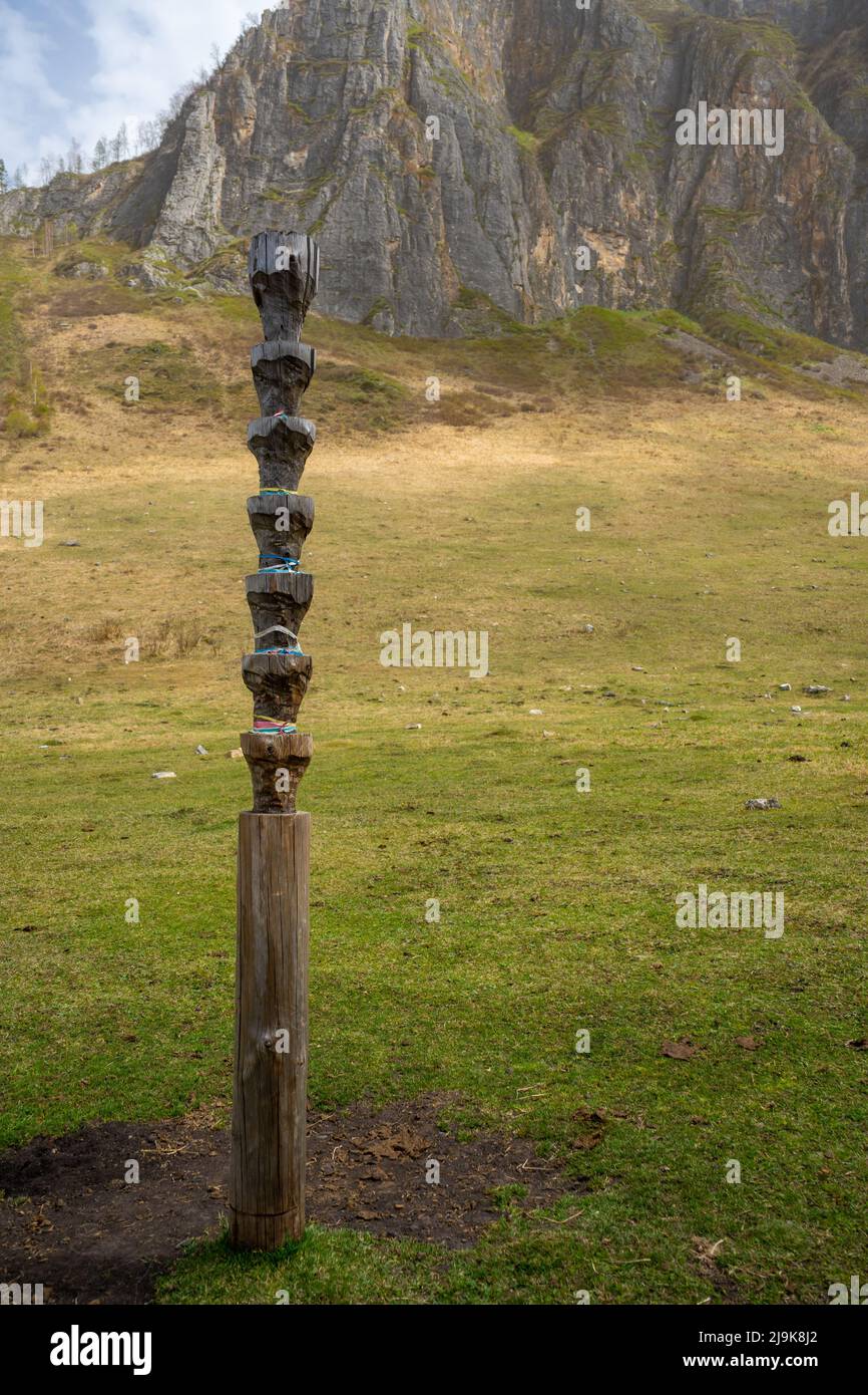 View of mountain named Shaman stone, Altai Republic, South Siberia ...