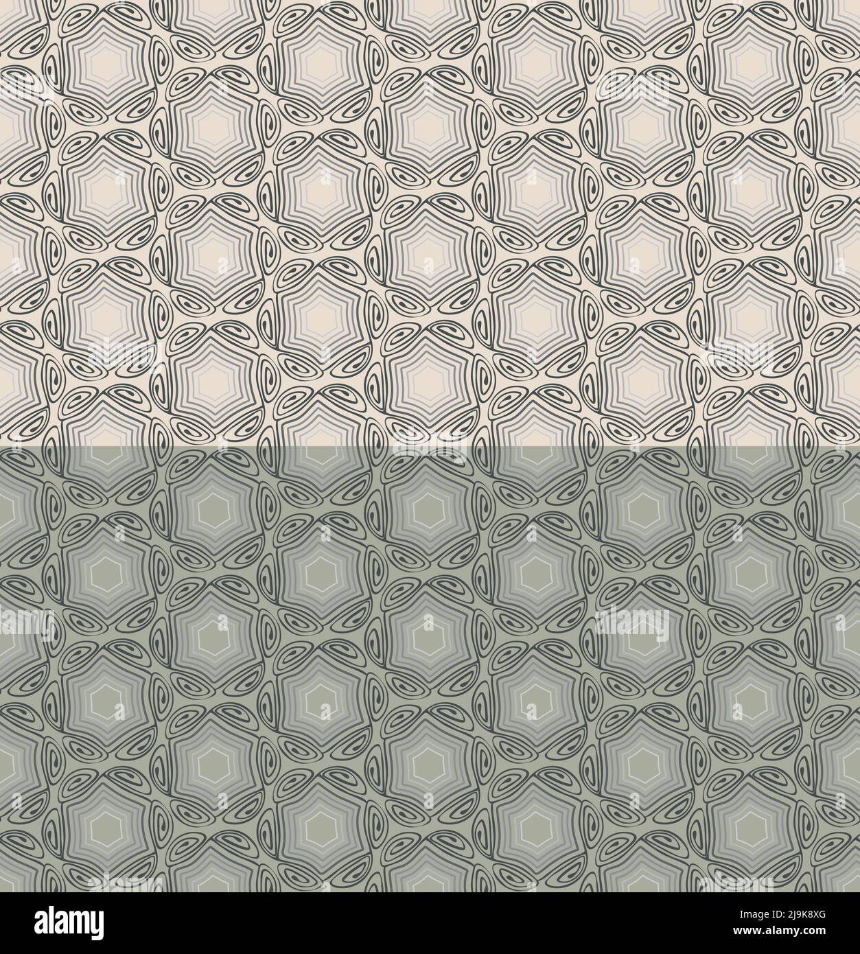 Hexagon abstract decorative seamless pattern. Hand drawn doodle ...