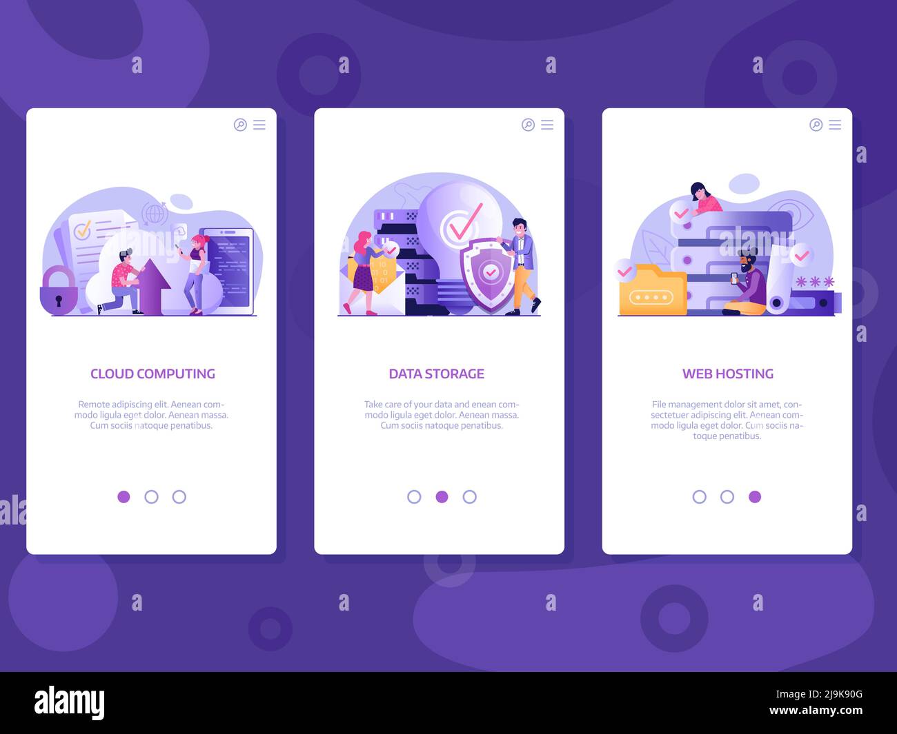 Web Hosting and File Storage App Screens Stock Vector Image & Art - Alamy