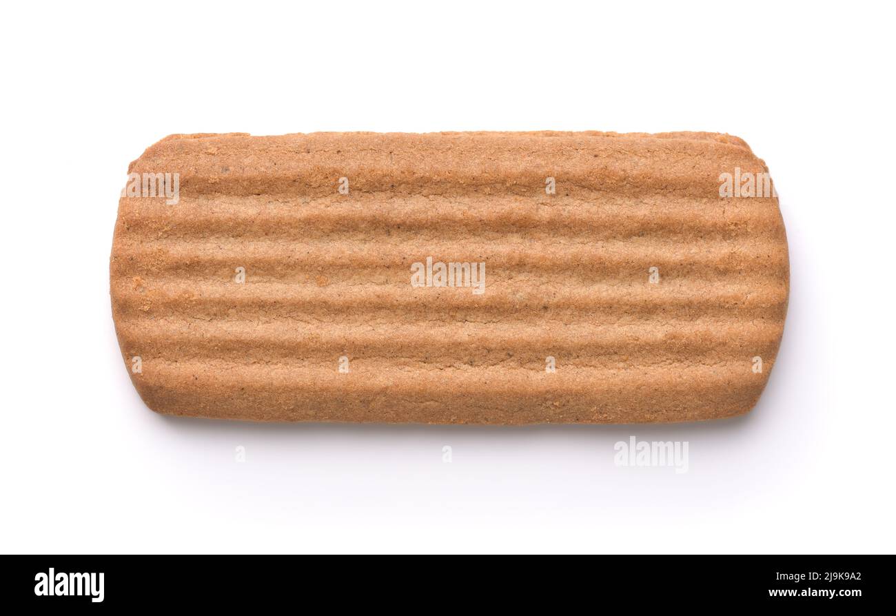 Top view of single ginger biscuit isolated on white Stock Photo - Alamy