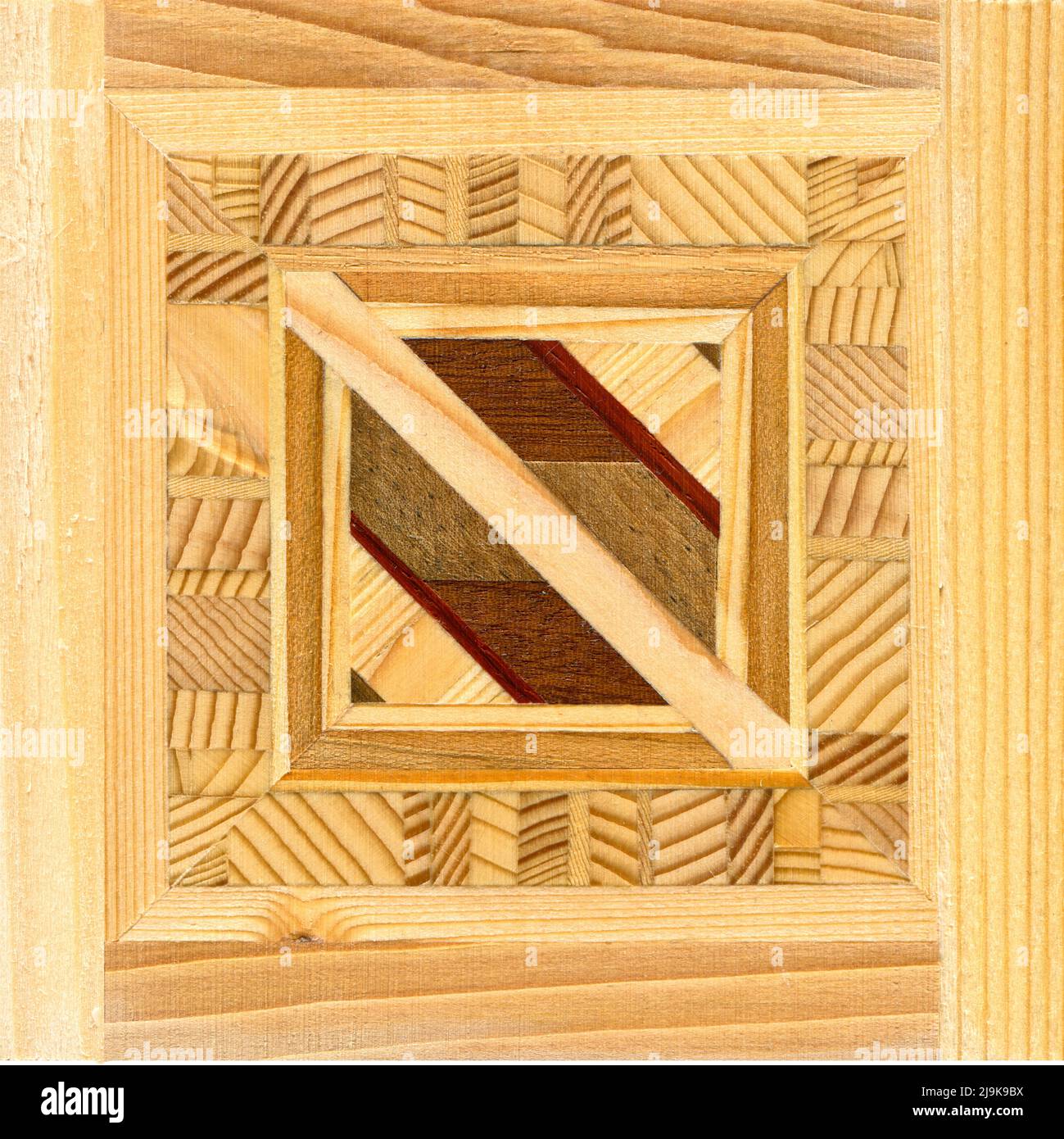 Wooden marquetry, patterns created from the combination of different ...
