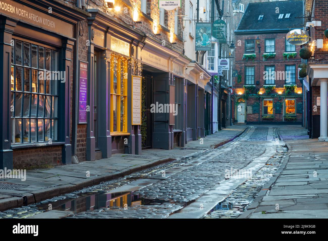 Morning on Grape Lane in York city centre, North Yorkshire, England ...