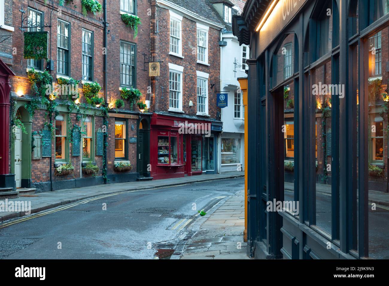 Morning on Low Petergate in York city centre, England Stock Photo - Alamy