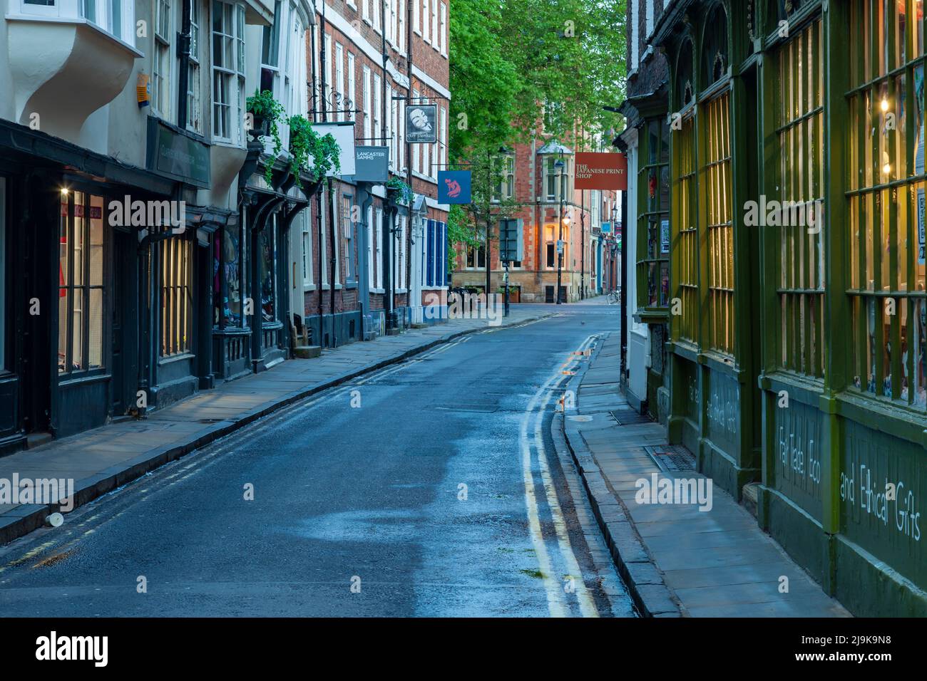 Spring morning on Low Petergate in York city centre, England Stock ...