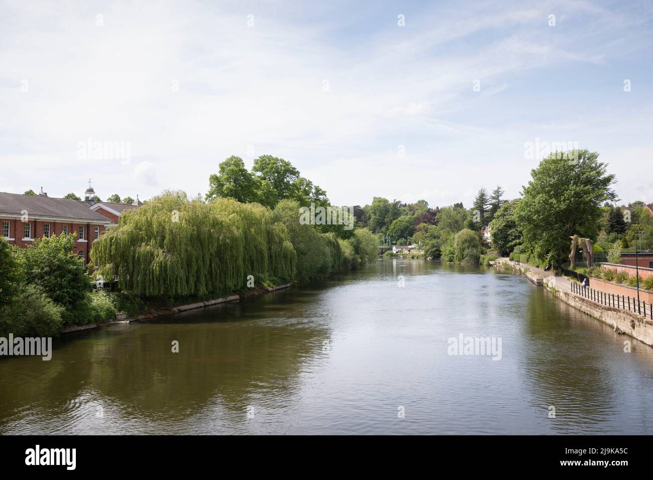 view of River Severn from bridge in centre of Shrewsbury, UK Stock ...