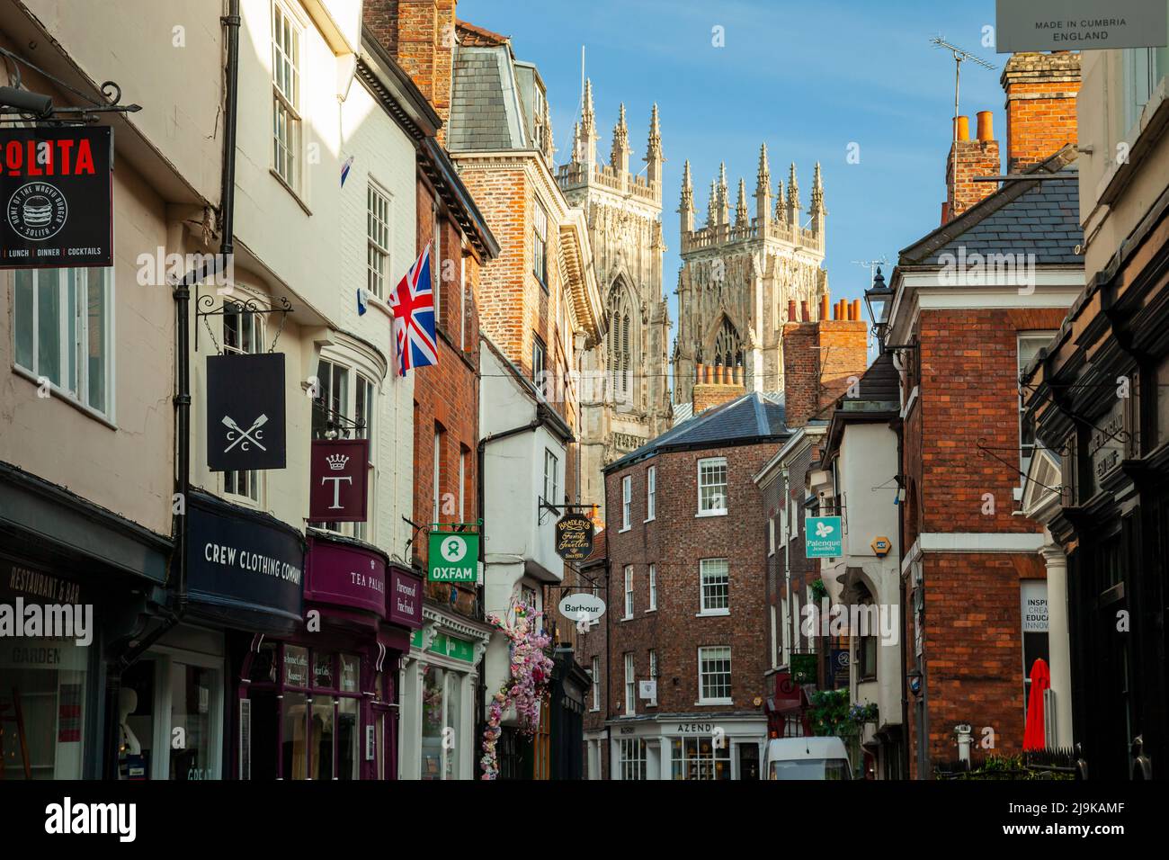 Morning on Low Petergate in York city centre, England Stock Photo - Alamy