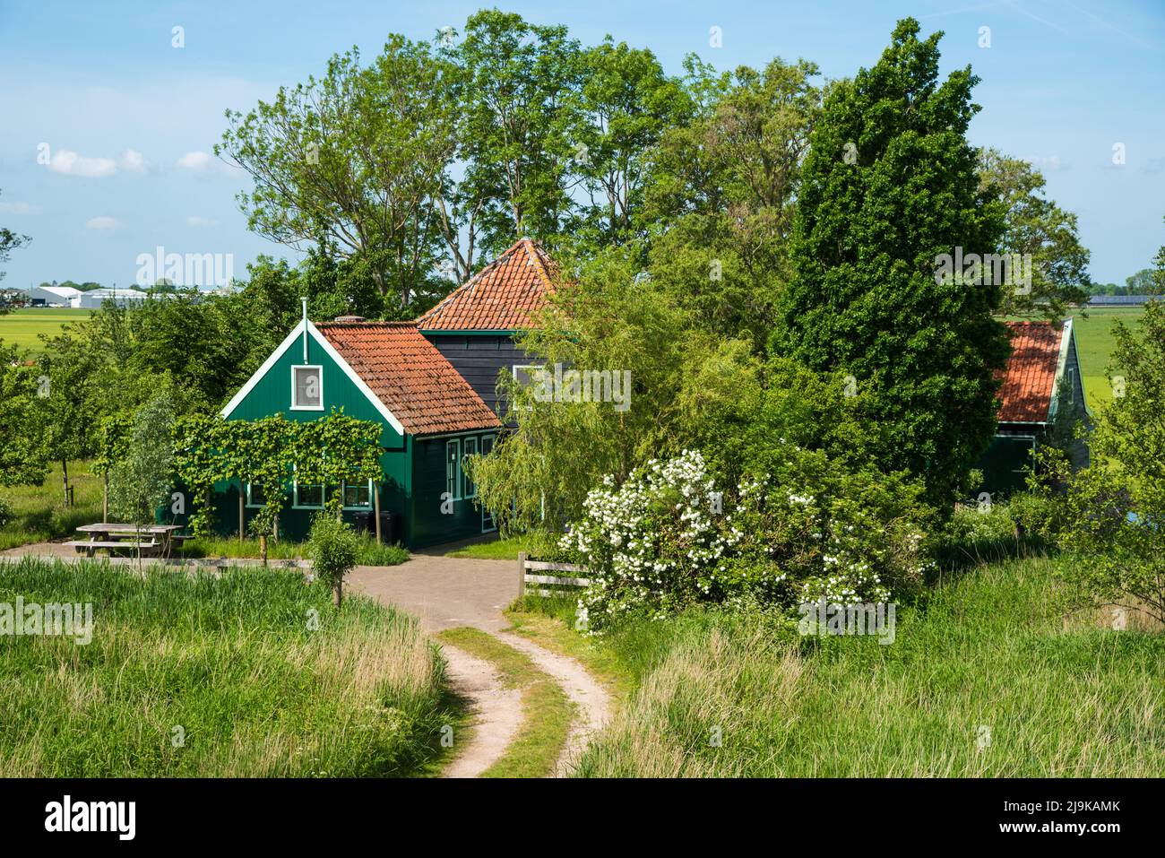 Oterleek, Netherlands, May 2022. Traditional farmhouse with barns in ...