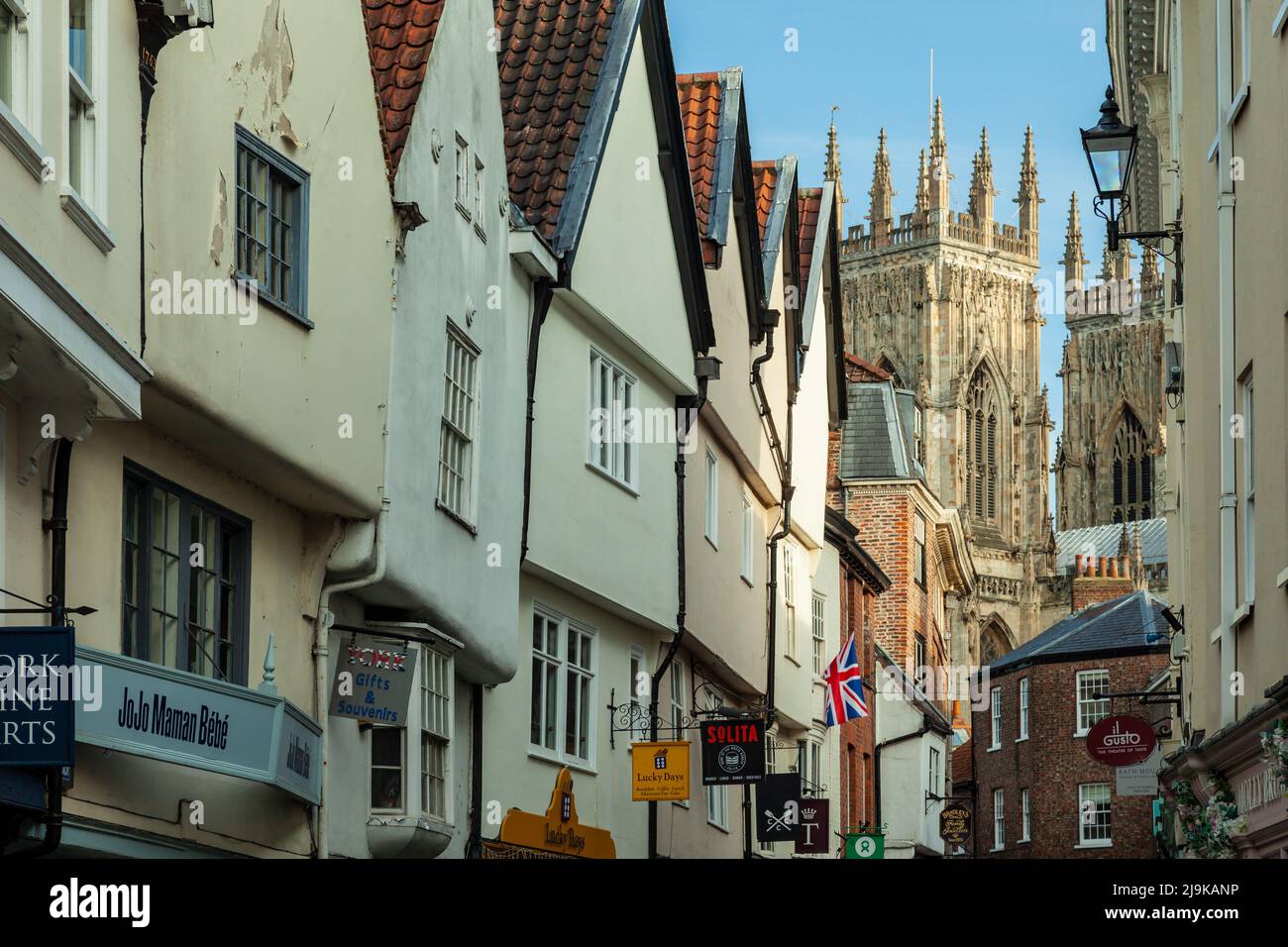 Spring morning on Low Petergate in York, England Stock Photo - Alamy