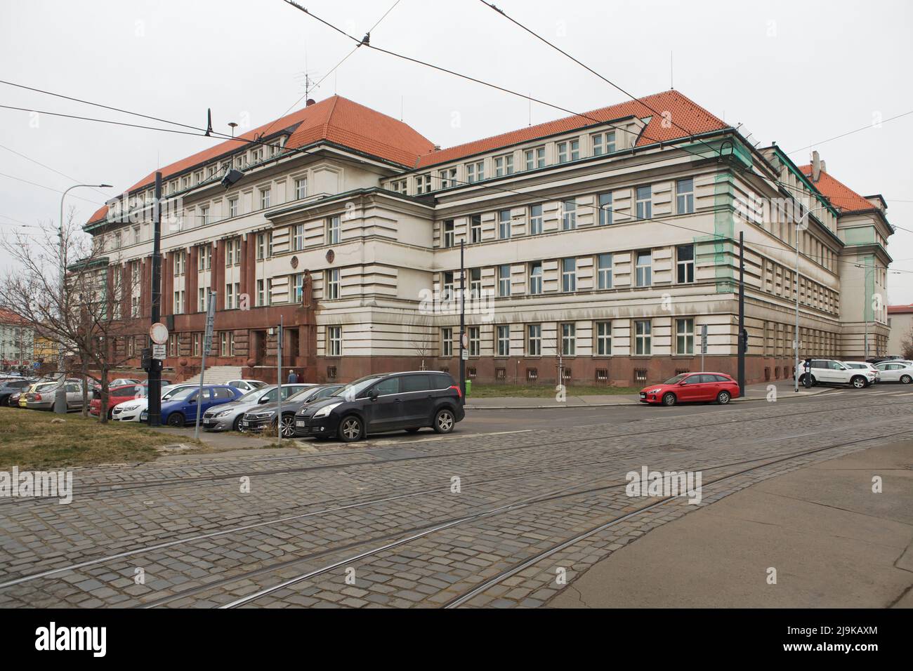 Building of the High Court (Vrchní soud v Praze) in front of the ...